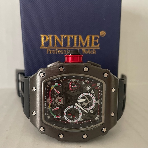 PINTIME | Accessories | Pintime Mens Hallow Punk Chronograph Sports ...